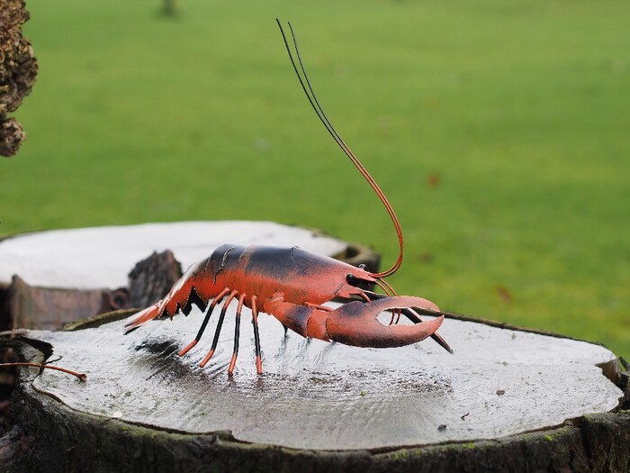 Kreeft in metaal 16 cm hoog